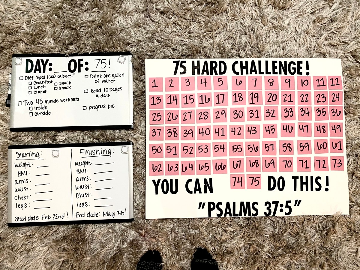 75 hard challenge.. (with a Christian spin) – Cynthia M. Benavides